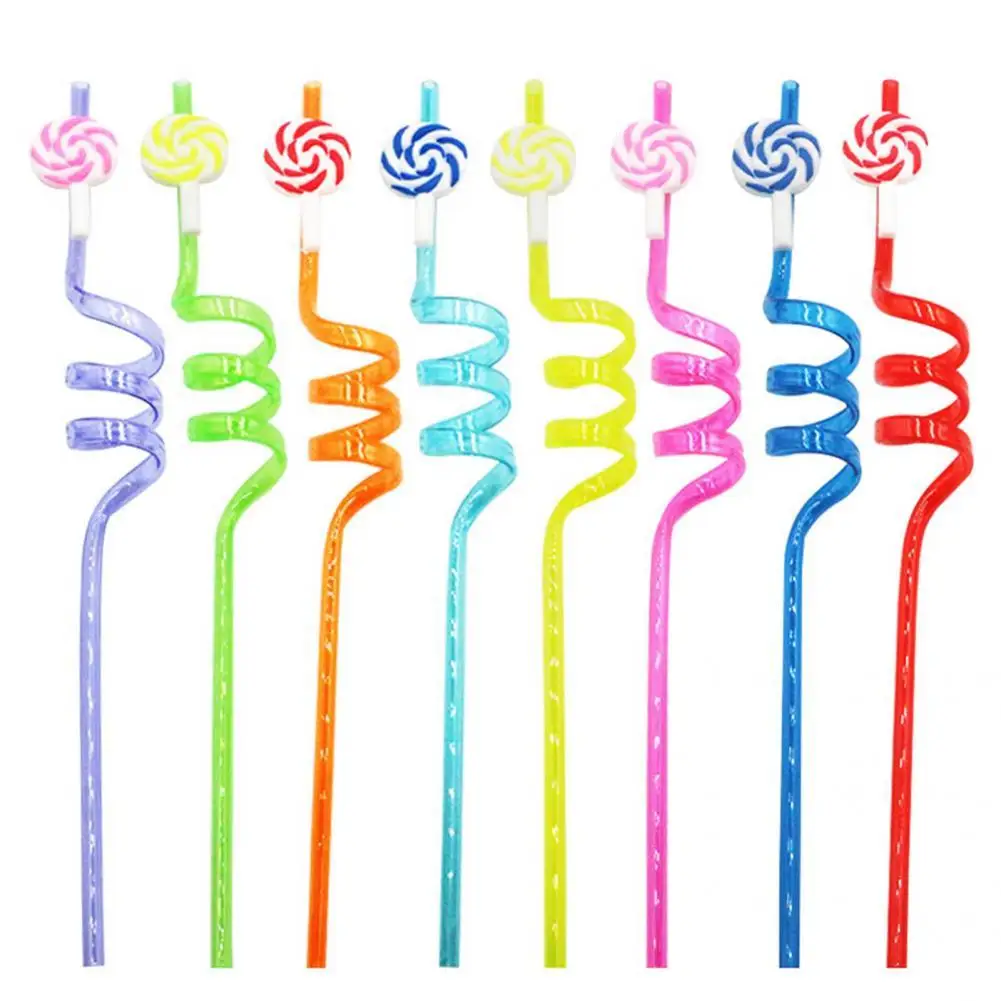 8Pcs-Set-Beverage-Straw-Durable-Drink-Straw-Creative-Spiral-Shape ...