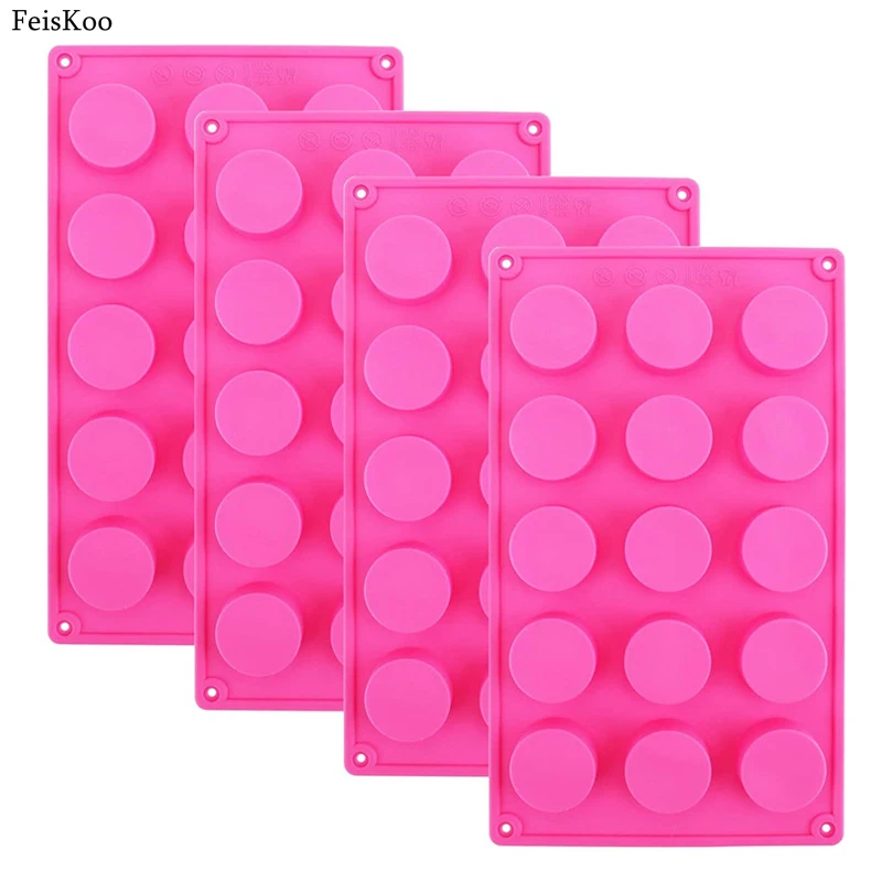 15-Cavity-Round-Circle-Shape-Silicone-Mold-Fondant-Cake-Baking-Tools ...