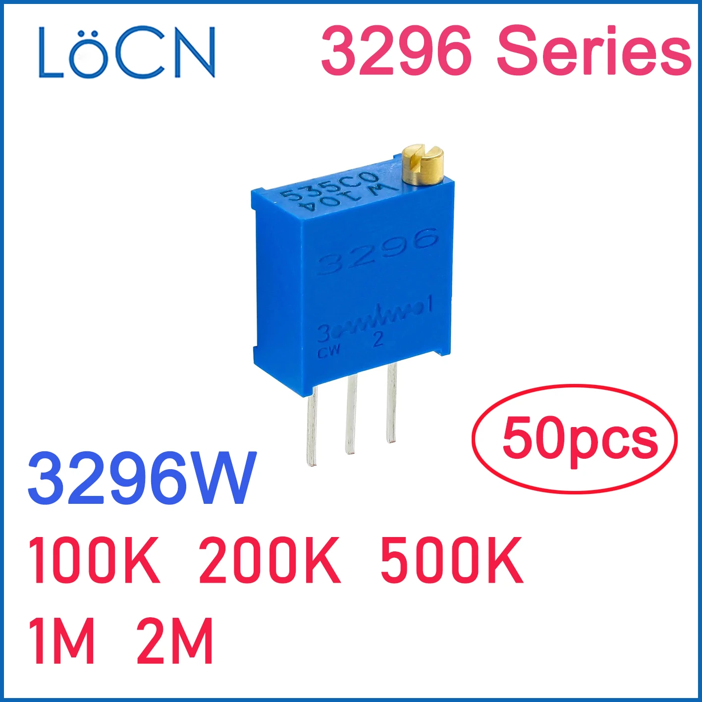 3296W 100K 200K 500K 1M 2M Trimming Trimmer Potentiometer 3296 3296W 1 ...