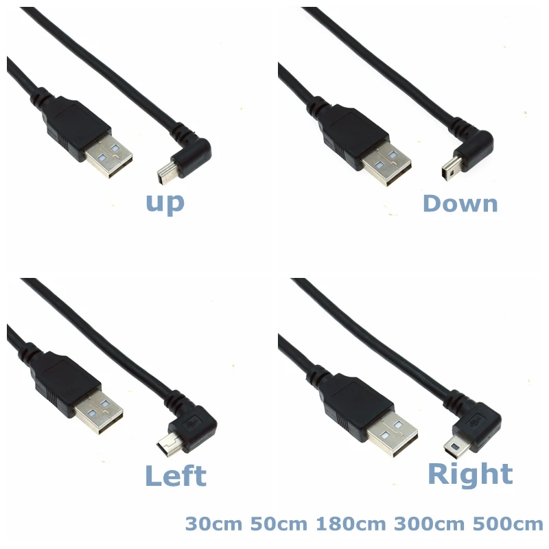 UP-Down-Left-and-Right-90-Degrees-Mini-USB-Male-to-USB-Male-Data ...