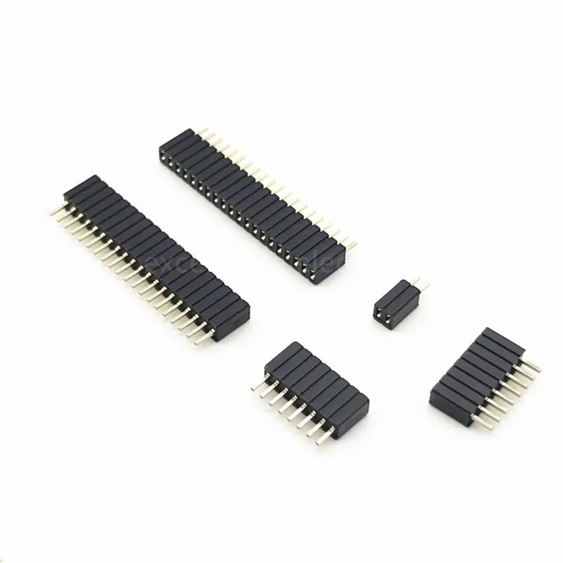 10 pieces/lot 1.27MM Pitch Single Row Female Breakaway PCB Board Connector Pinheader 1*2/3/4/5/6 ...