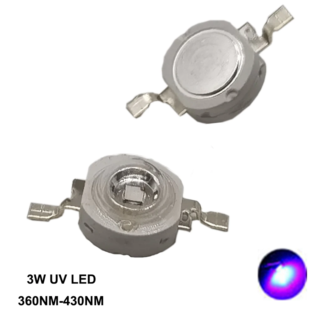 10pcs-100pcs-3W-UV-High-Power-LED-Light-Beads-Ultra-Violet-Purple-LED ...