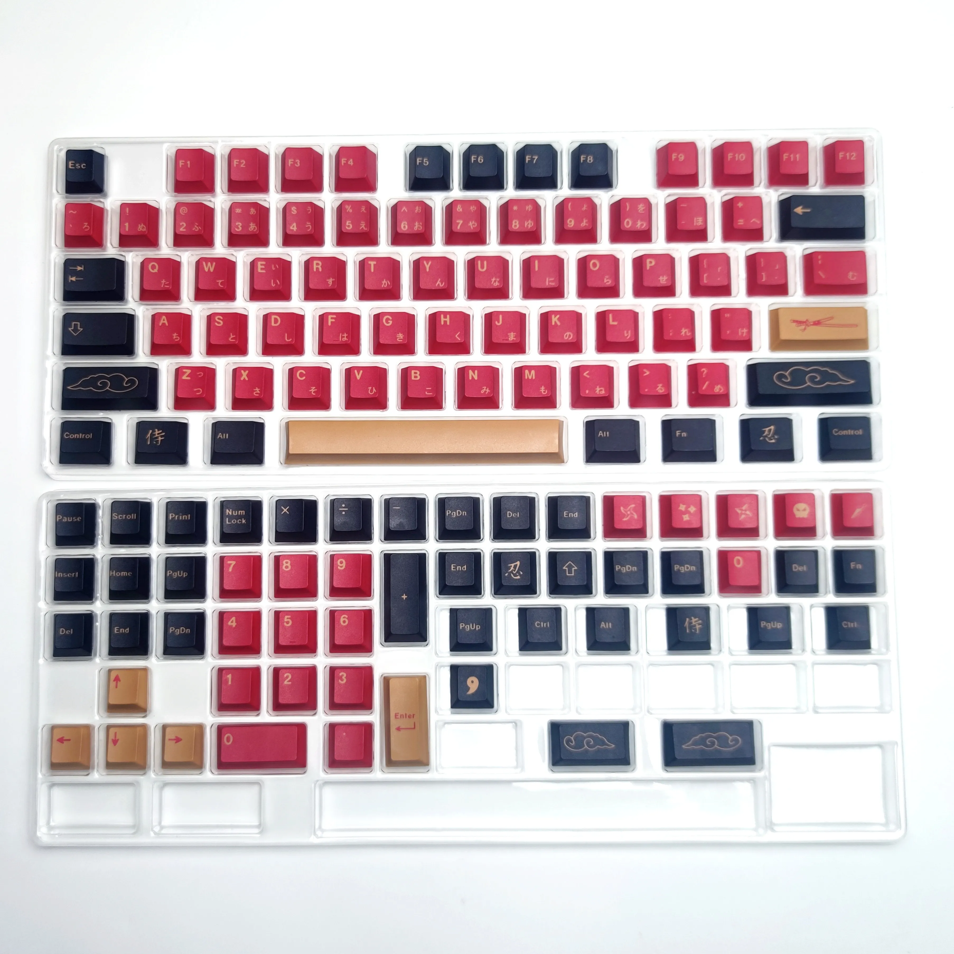 PBT-Keycap-129-Keys-DYE-SUB-Cherry-Profile-BLUE-RED-Samurai-Japanese ...