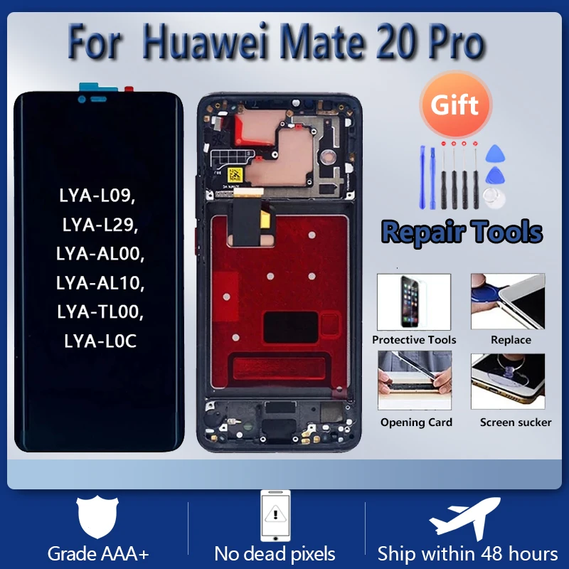 Para huawei mate 20 pro lya l09 l29 al10 l0c lcd montagem da tela com vidro de toque caso ...