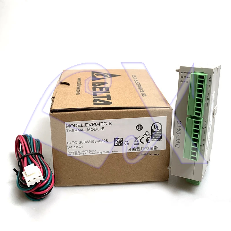 Módulo de termopar Original Delta DVP04TC S PLC, 4 canales, tipo K J, en caja|Controlador del ...