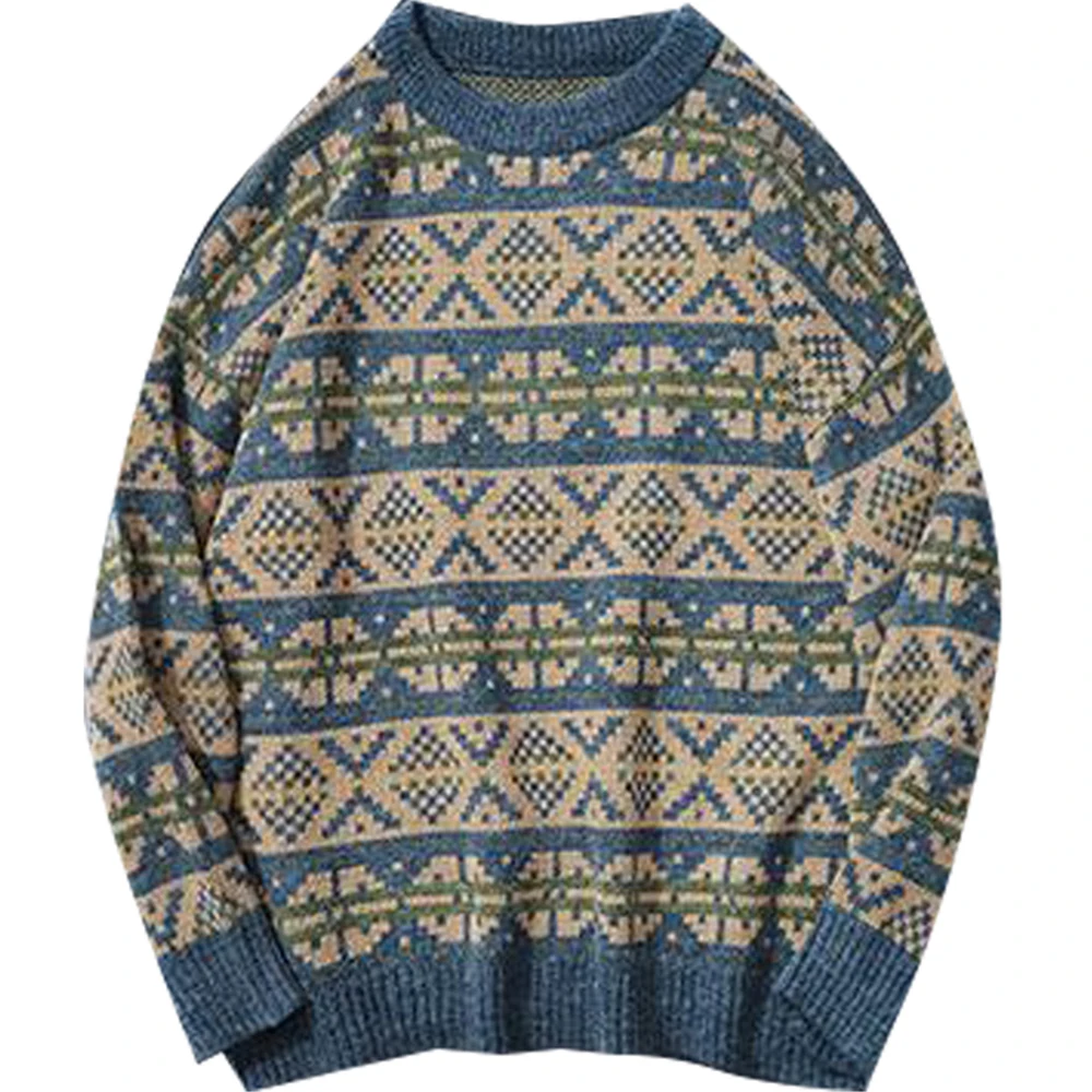 Sweater Men Streetwear Retro | Vintage Knit Sweater Men | Hip Hop ...
