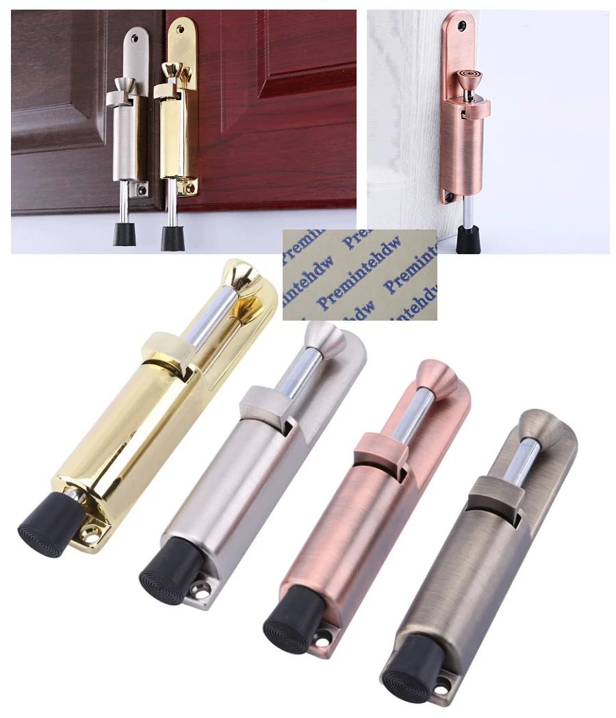 2Pcs Zinc Spring Loaded Step Down Push On Door Holder Doorstop Brushed ...