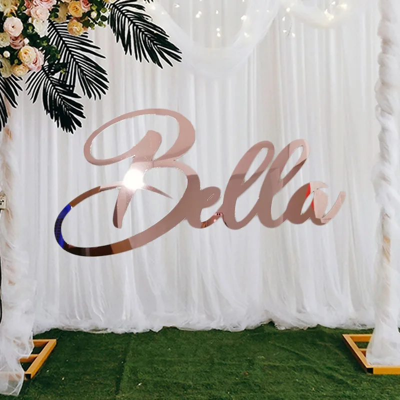 Custom Rose Gold Name Sign Personalized Acrylic Name Wedding Signs ...