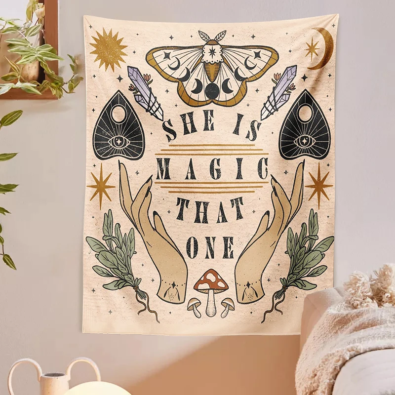 Magic-Moon-Tapestry-Wall-Hanging-Tarot-Card-Adivinha-o-astrol-gica-Fase-Borboleta-Tapete-de ...