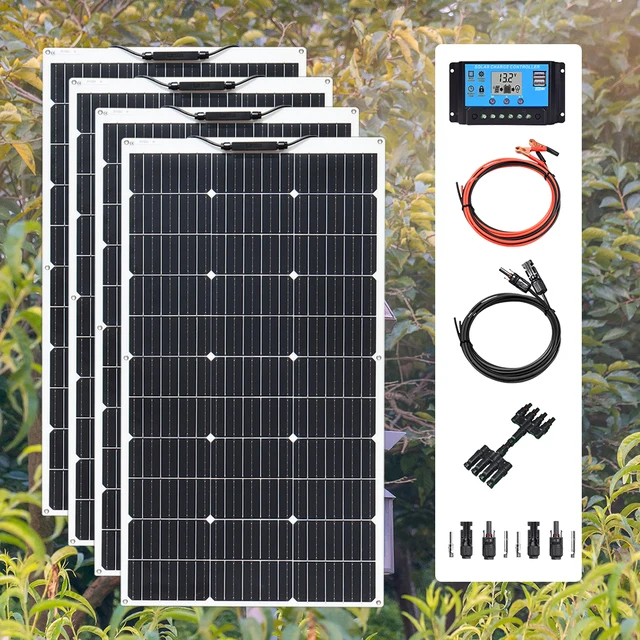 Panel Surya Fleksibel Baru 300W 200W 100W 400W Sel Monokristalin PV ...