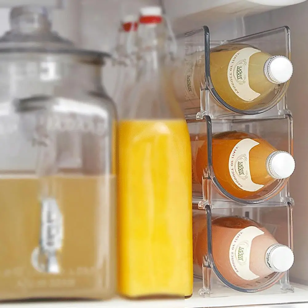 Kitchen Refrigerator Organizer Wine Beer Bottle Storage Rack Stackable ...
