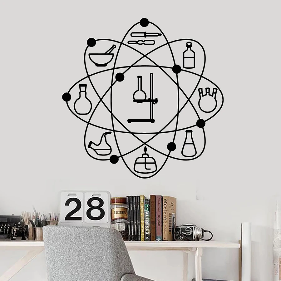 Chemistry Lab Wall Decal Laboratory Atom Science School Classroom Study ...
