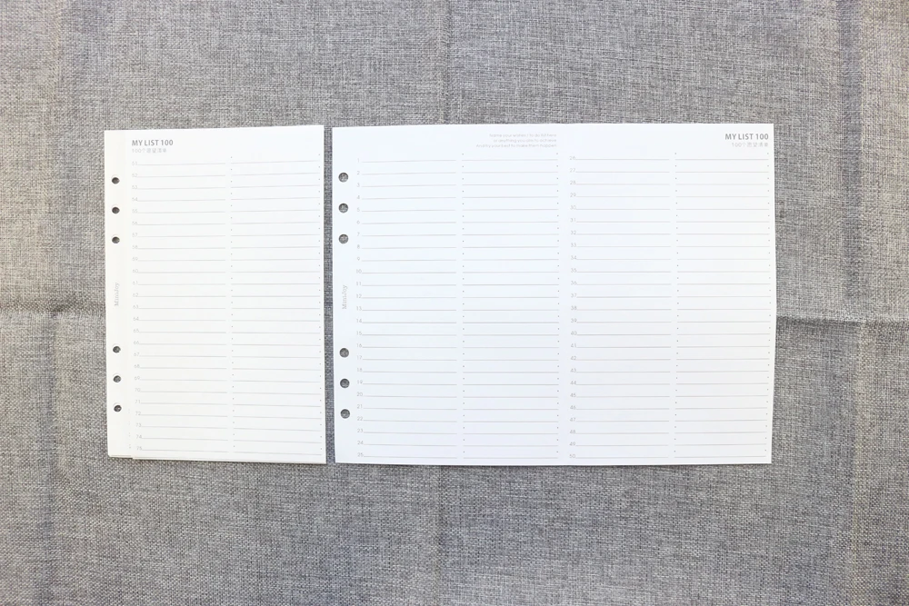 Feuillet mobile,nouvelles feuilles de papier intérieures classiques à 6 ...