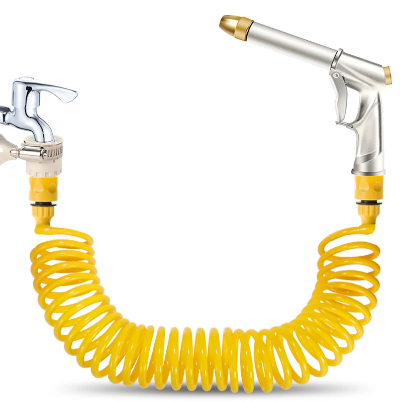 Premium-Garden-Water-Hose-Self-Coiling-Recoil-Retractable-Coil-Sprayer ...