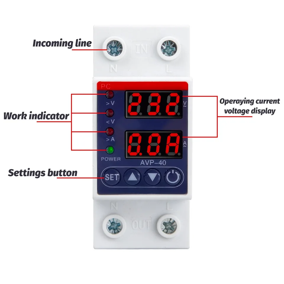Generic Multiple Current 40a 63a 230v Ac Adjustable Voltage Protector ...