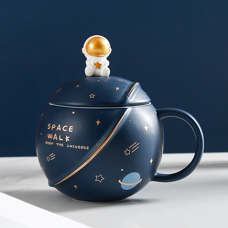 400ml Creative Cute Space Solar System Ceramics Coffee Mug Doubleglass ...