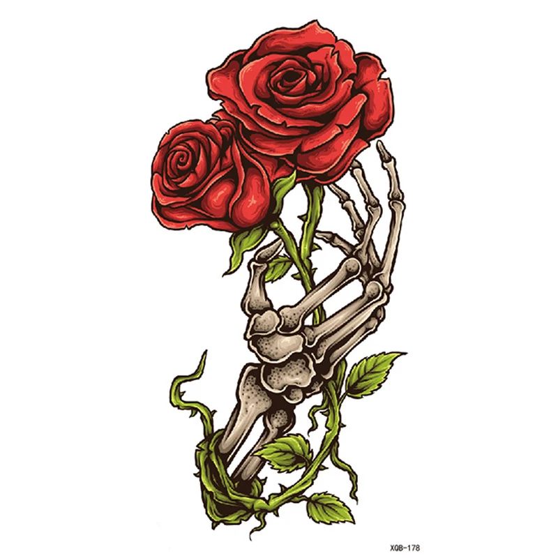 Skeleton Hand Holding Rose