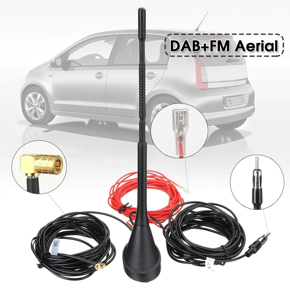 Dab + Antenna Splitter Active Adapter Car Radio Amplified Fm Am Aerial ...