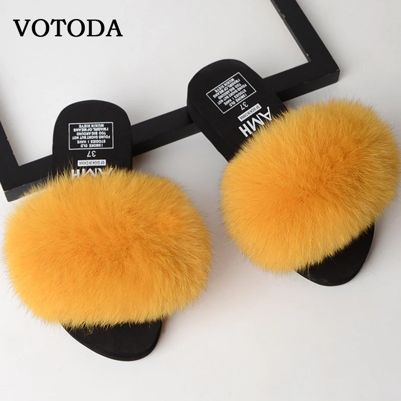 Chausson,Pantoufles à semelles compensées pour femmes, en fourrure de ...