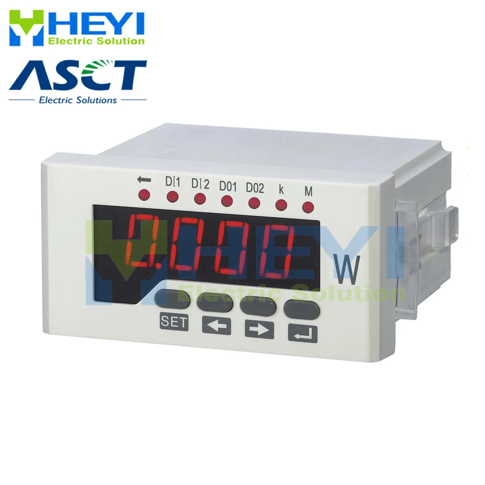 48*96mm Led Digital Active Power Meter Single Phase Class 0.5 Ac ...