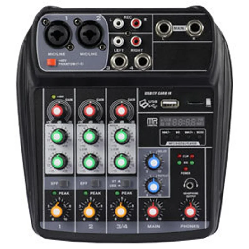 Portable Audio Mixer A4 Mixing Console Bluetooth Recording 48V Phantom ...