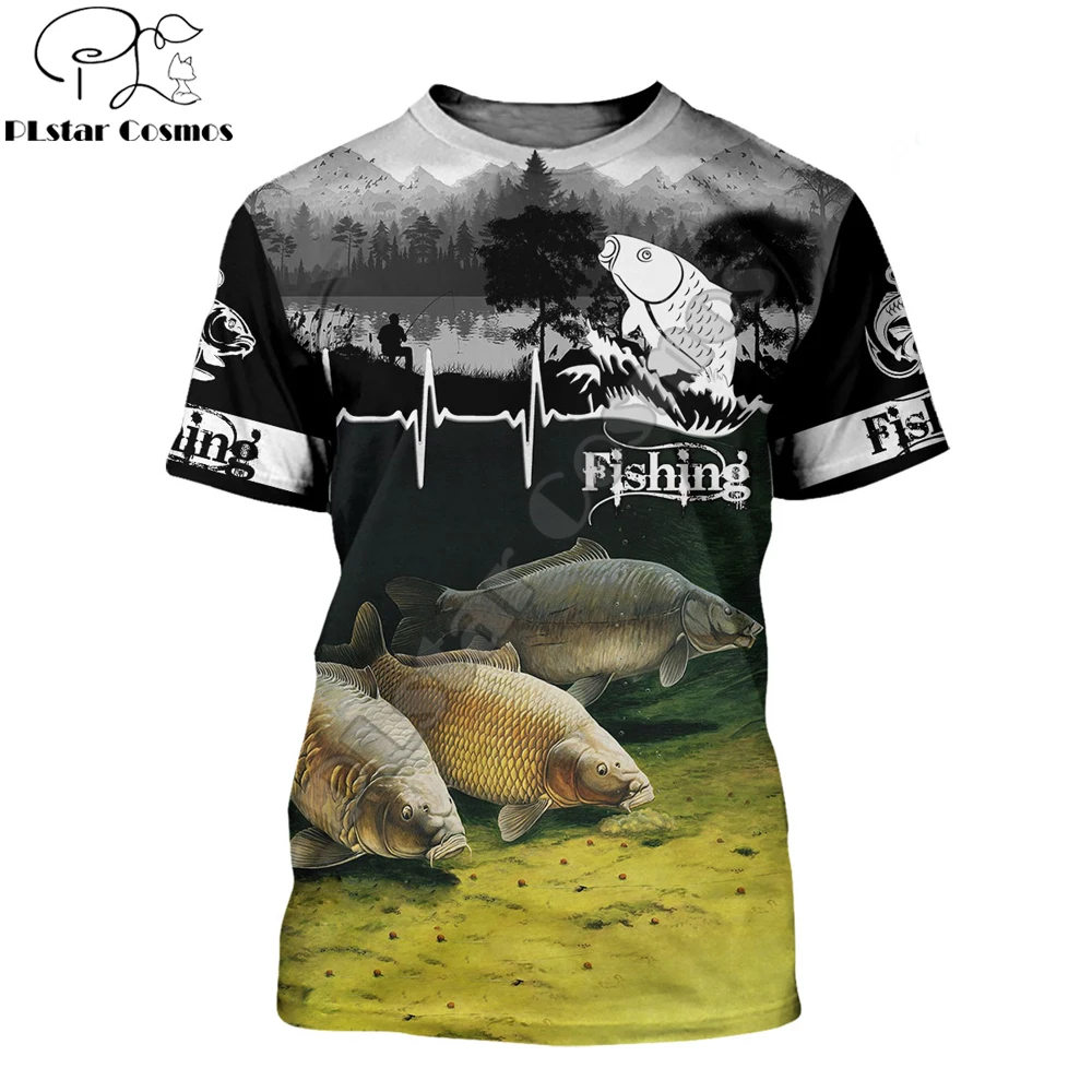 Recreational Fishing carp 3D All Over Print men t shirt Harajuku ...