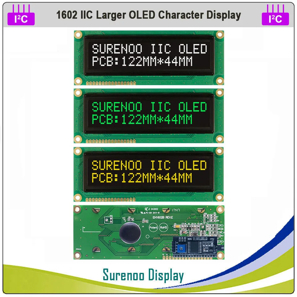 Real-OLED-Display-Larger-1602-162-Character-Serial-IIC-I2C-LCD-Module ...