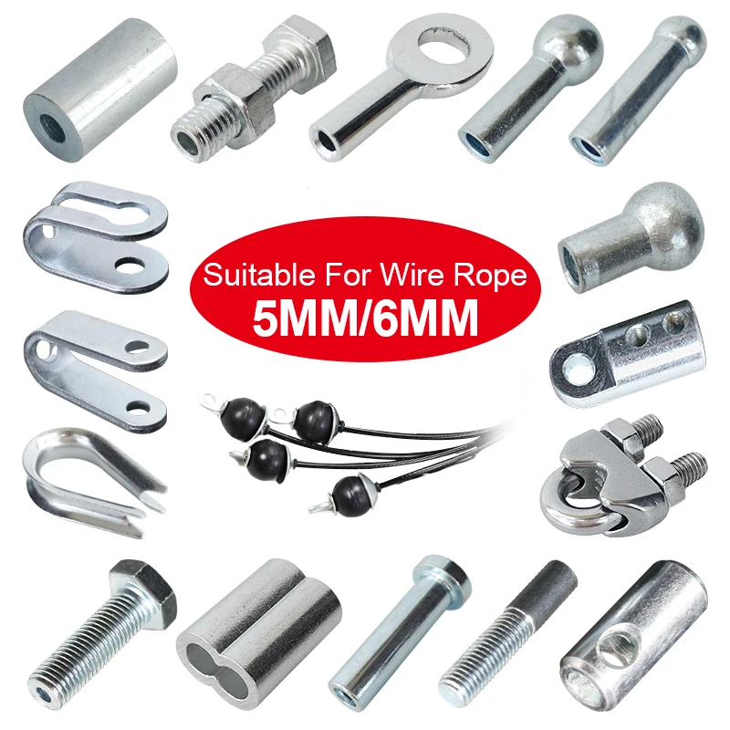 Steel Wire Accessories Gym Fitness Equipment 5mm/6mm Wire Rope Joints ...