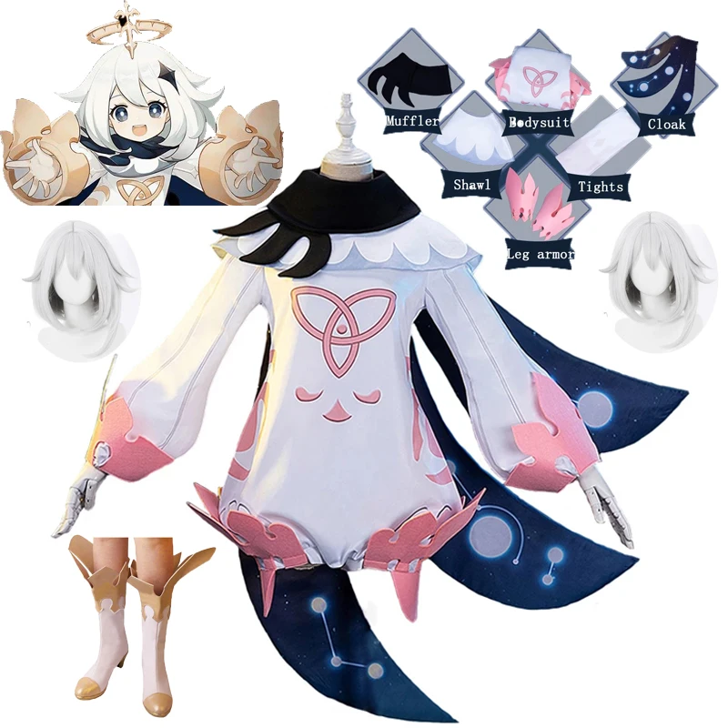 Game Genshin Impact Paimon Lolita Jumpsuits Uniform Cosplay Costume ...