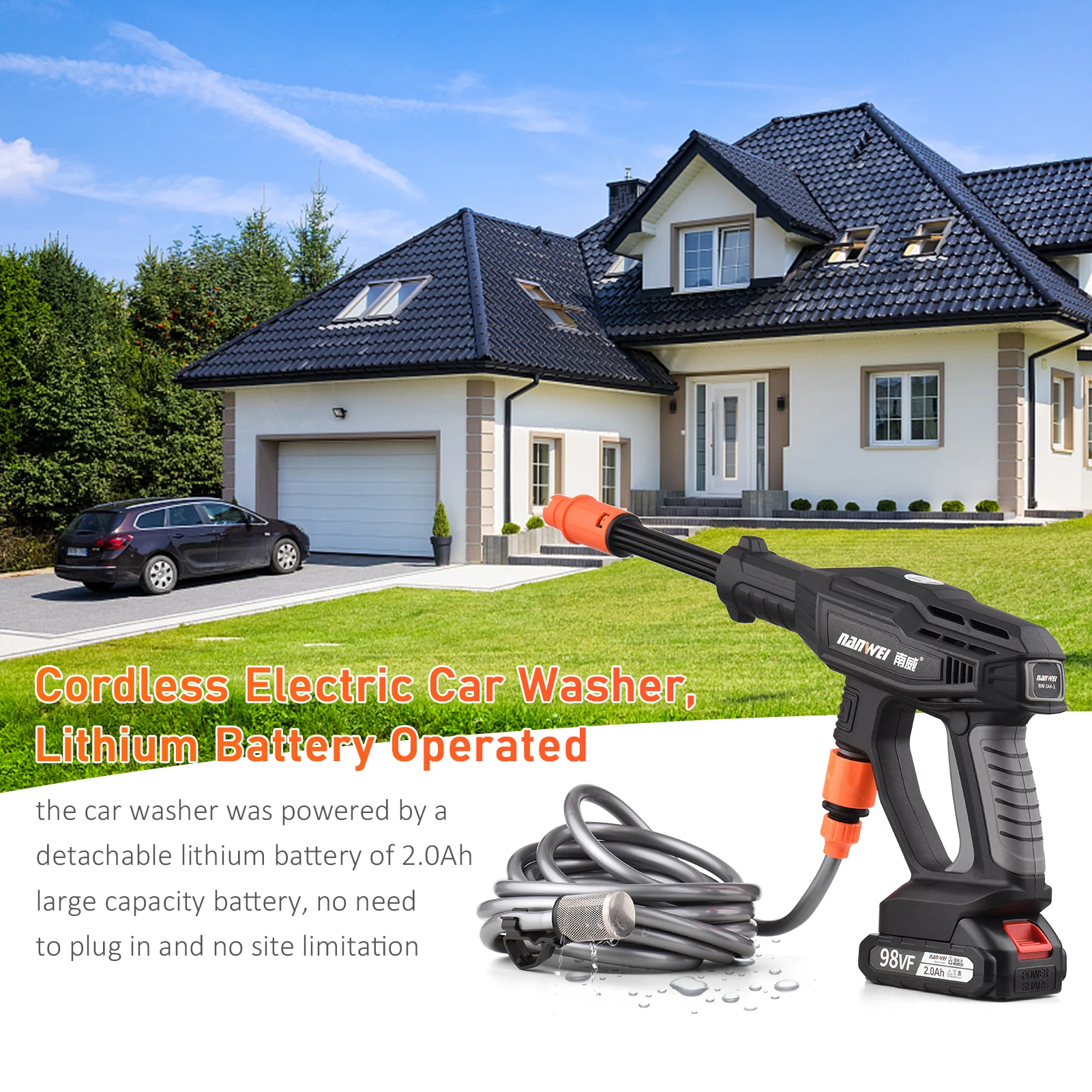 Portable Mini Lithium Car Washing Machine Cordless Electric Car Washer ...