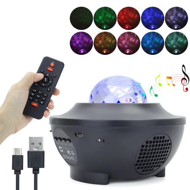Colorful LED Starry Sky Galaxy Projector Nightlight USB Blueteeth Music ...