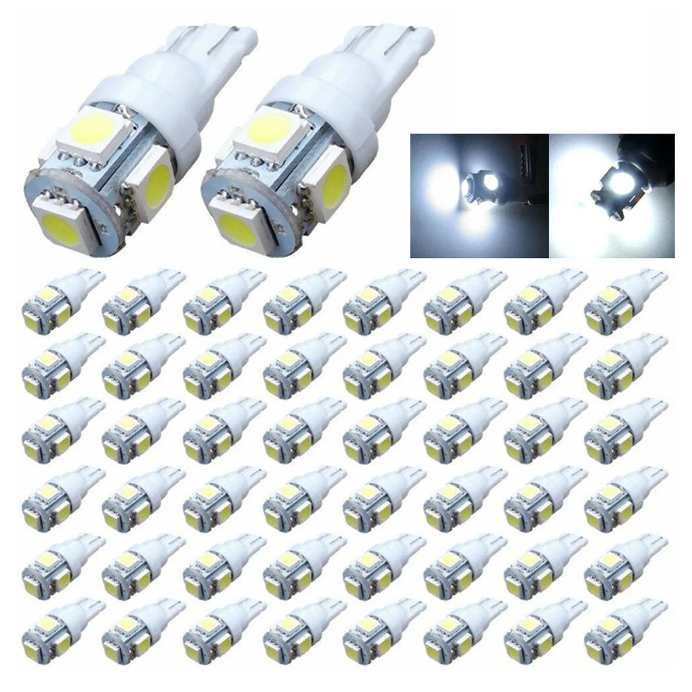 Auto lâmpadas led carro conjunto 5 smd 50 pces painel de luz super ...