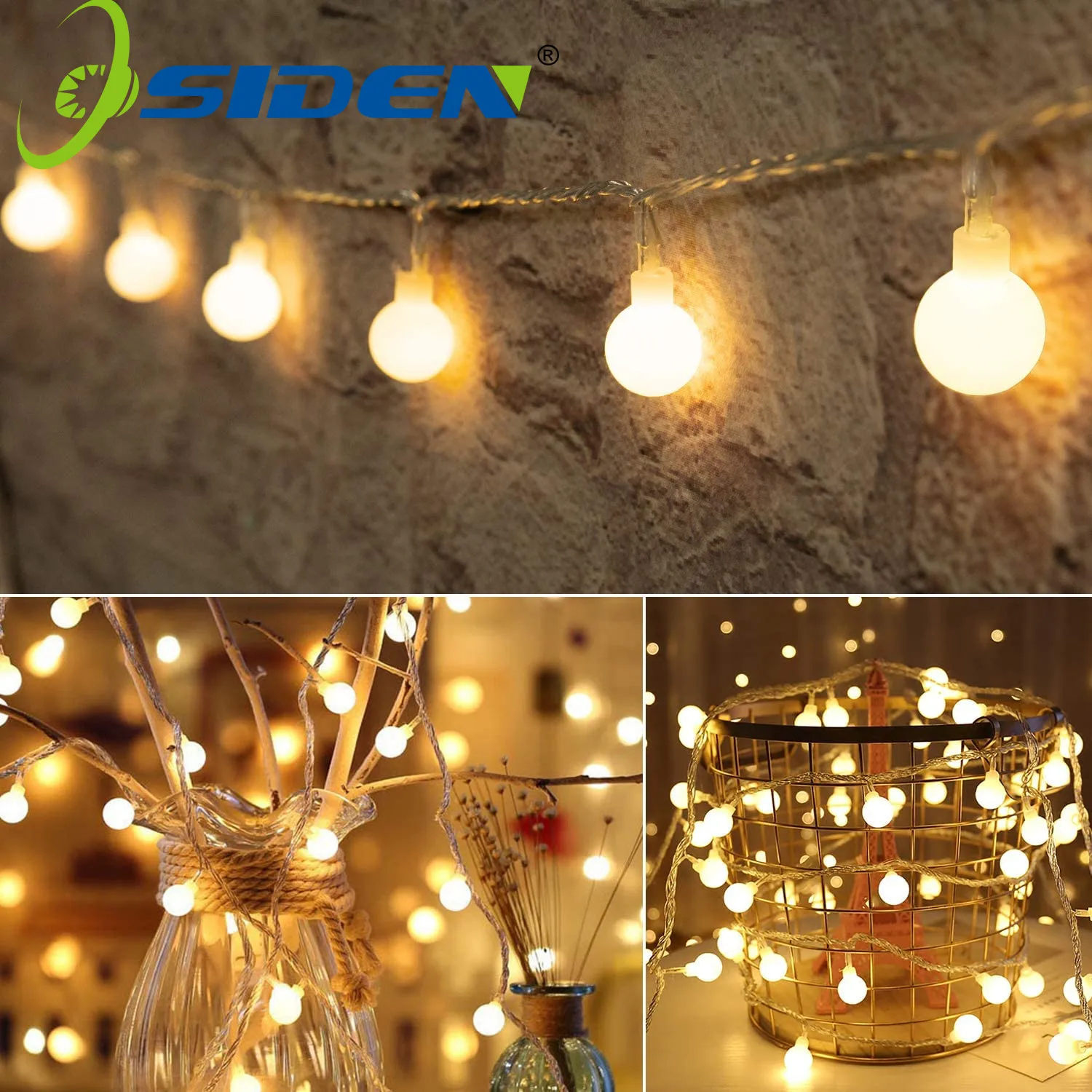 LED-String-Fairy-Lights-5M-20Leds-Crystal-Ball-Globe-Peach-Blossom ...