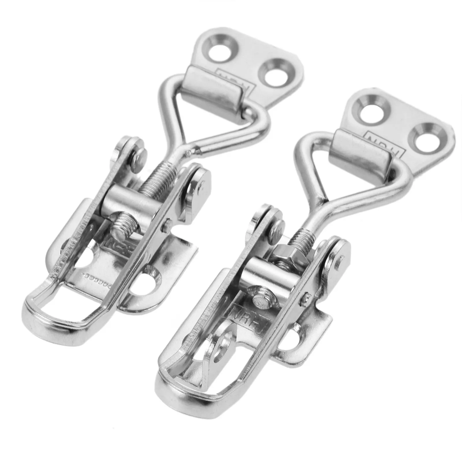 1pc Adjustable Wood Box Toggle Clamp Hasp Stainless Steel Spring Loaded ...