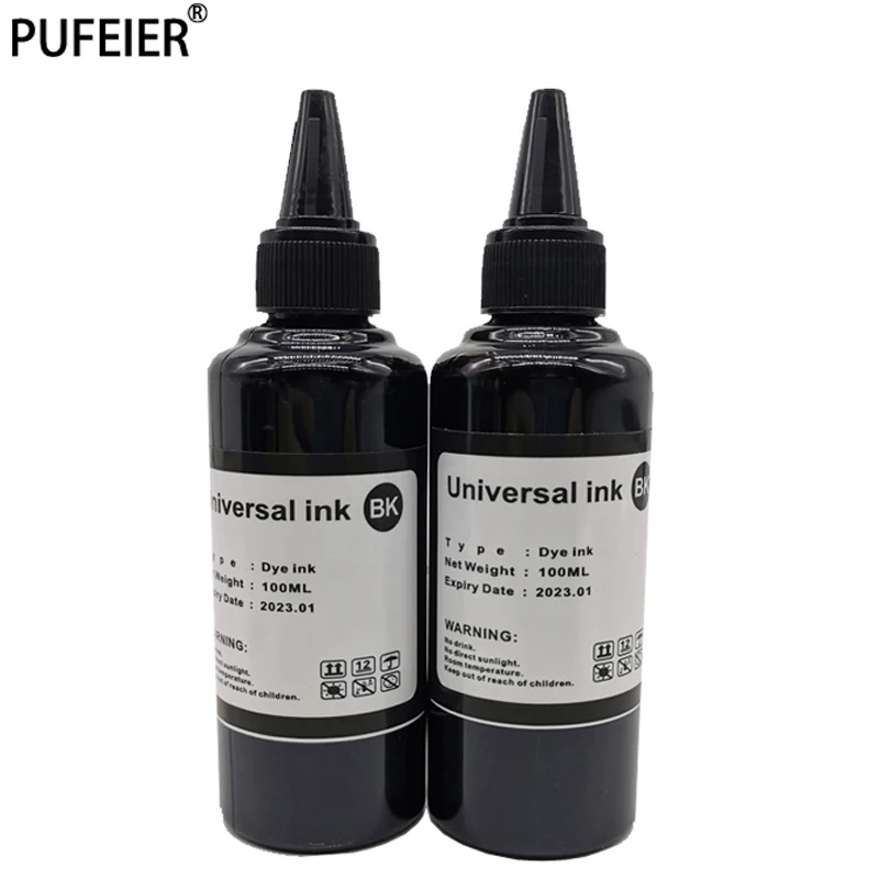 100ml-x2-BK-Color-Universal-Water-Dye-Based-Black-Ink-Refill-Kit-For ...