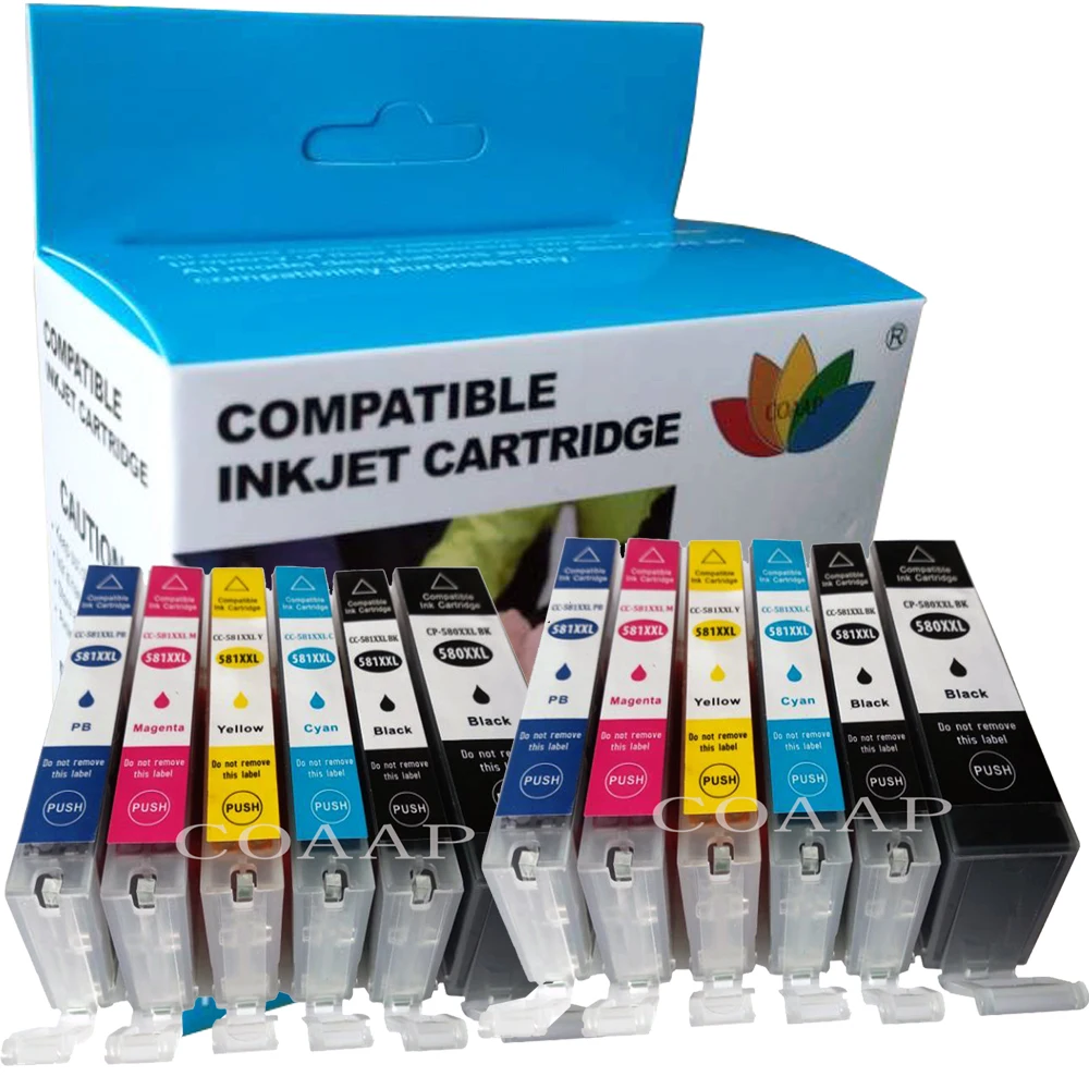 12pcs Pgi580 Cli581 Ink Cartridges Compatible For Canon Pixma Ts6150 ...