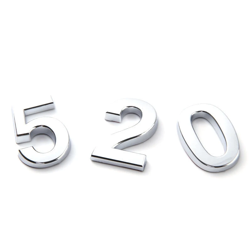 Самоклеящийся номер знак Серебряная цифровая дверная головка трехмерный ...