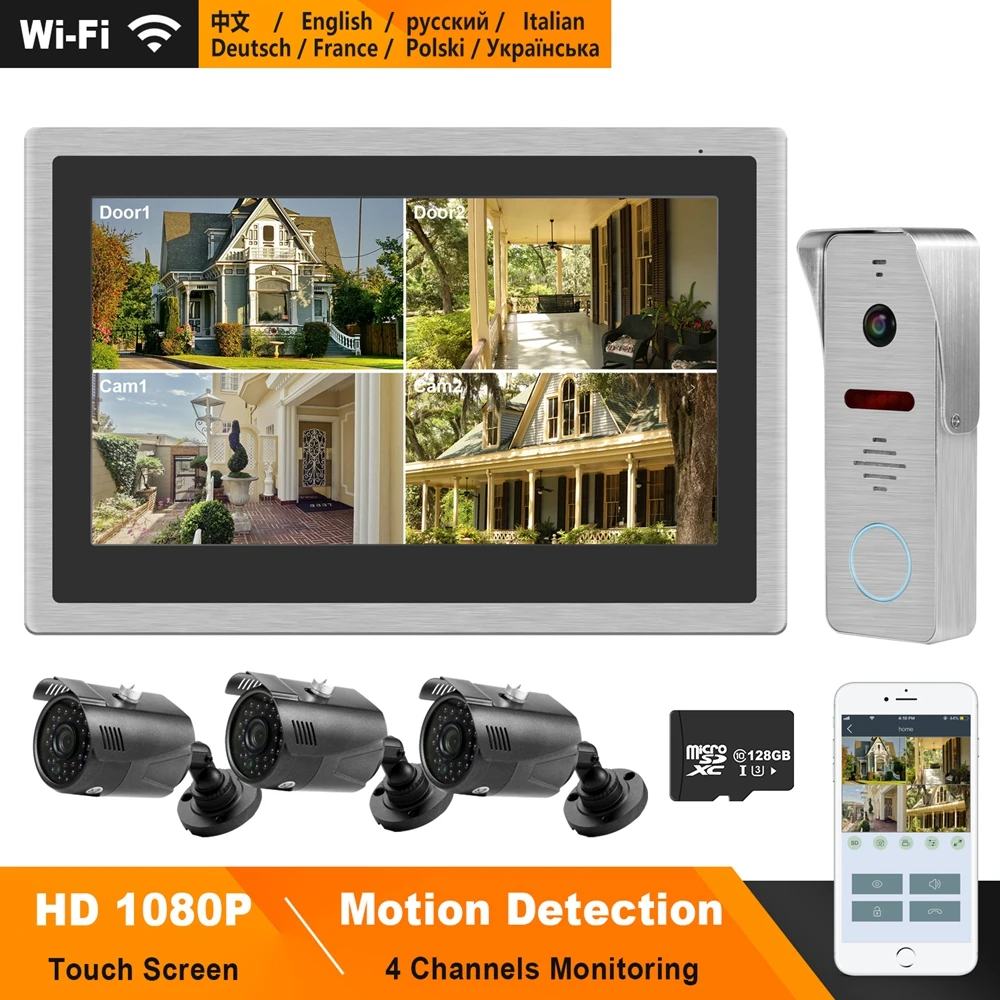 Homefong wi fi intercomunicador de vídeo para casa inteligente porta ...