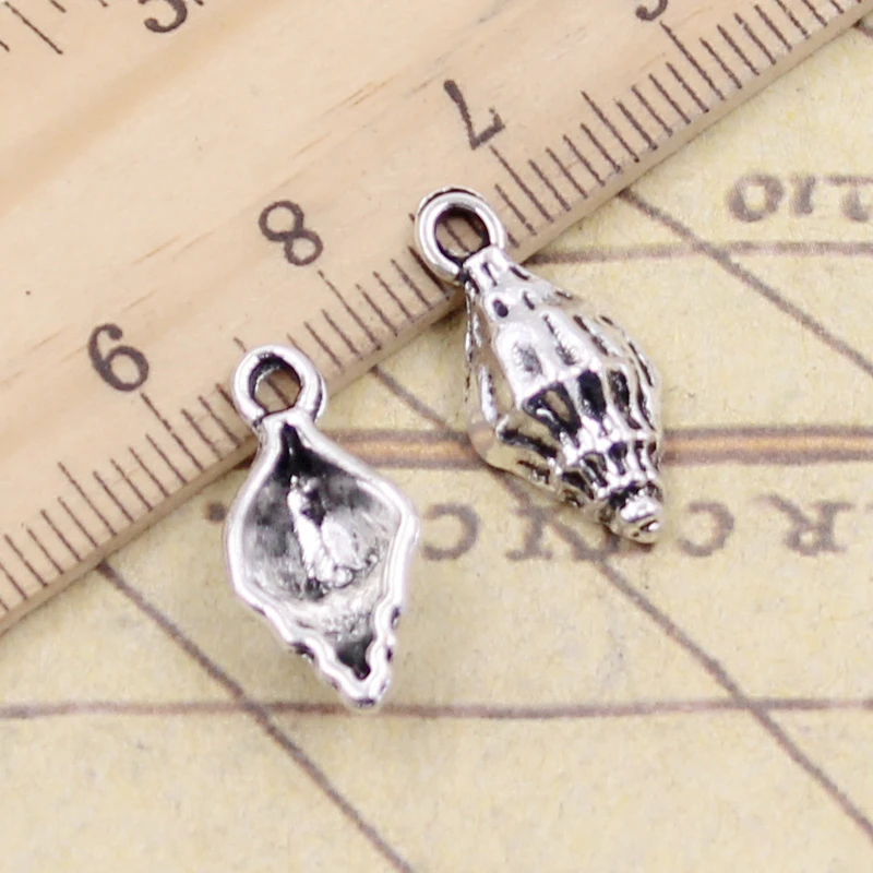 30pcs Charms Conch Shell 19x9mm Tibetan Bronze Silver Color Pendants ...