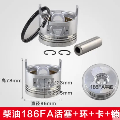 186FA-Generator-Piston-Piston-Rings-Kit-for-186-186F-L100-9HP-Air ...