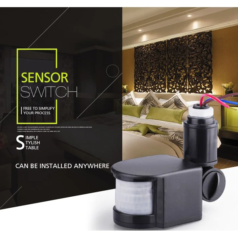 180 degree 12M Automatic Adjustable Security Infrared Motion PIR Sensor ...