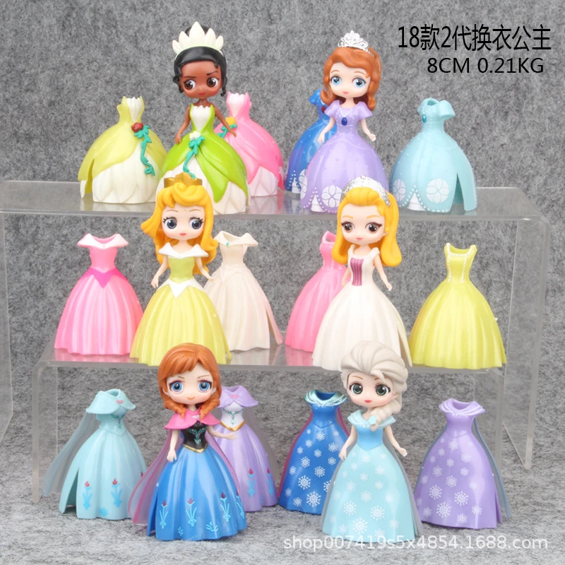 6pcs/set Magic Clip Princess Figures Magiclip Dress Tangled Alice Amber ...