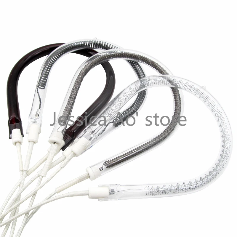 2pcs 600 1200W U Shape Glass Heating Tube Room Heater Lamp Carbon Fibre ...