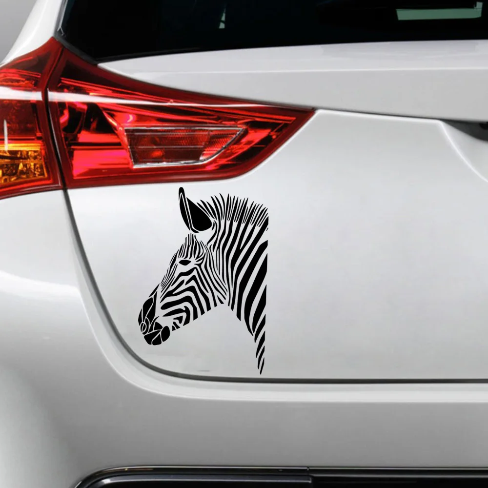 Fun Zebra Auto Stickers On The Car Interesting Reflective Car Stickers ...