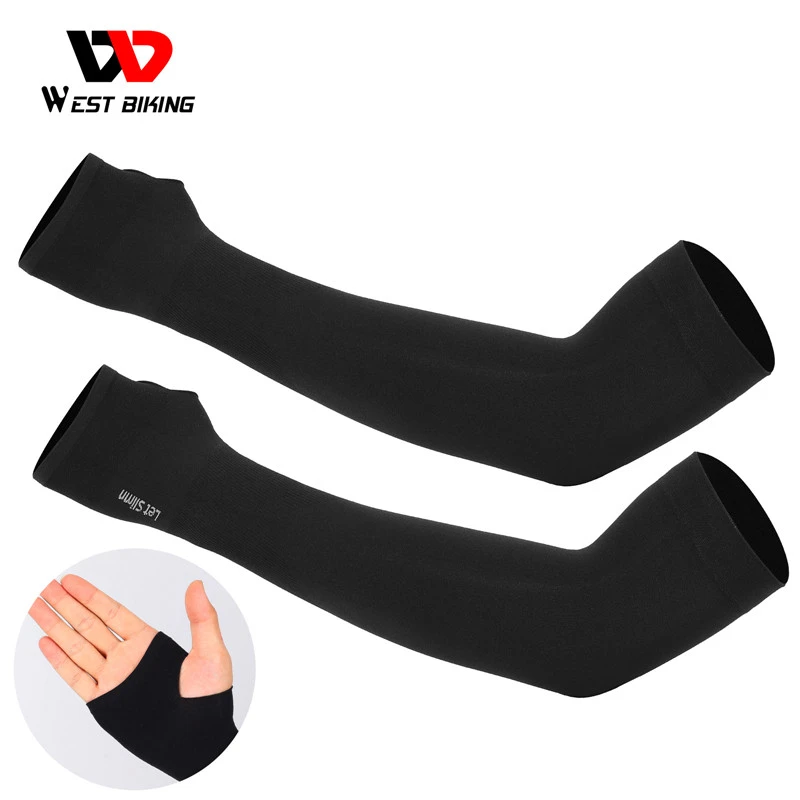 WEST BIKING Arm Sleeves Ice Fabric Breathable Quick Dry Running ...