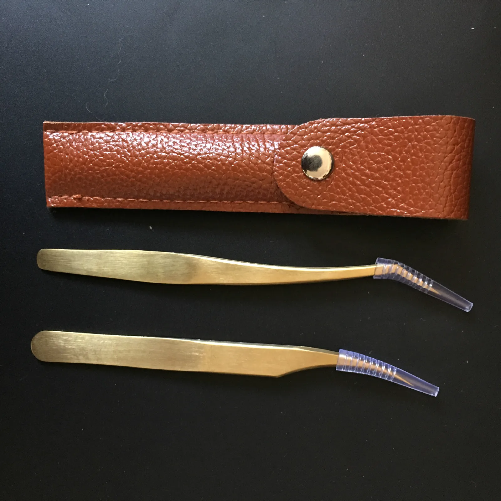 Gold Eyelash Extension Tools Tweezers For Eyelash Extension 2pcs ...