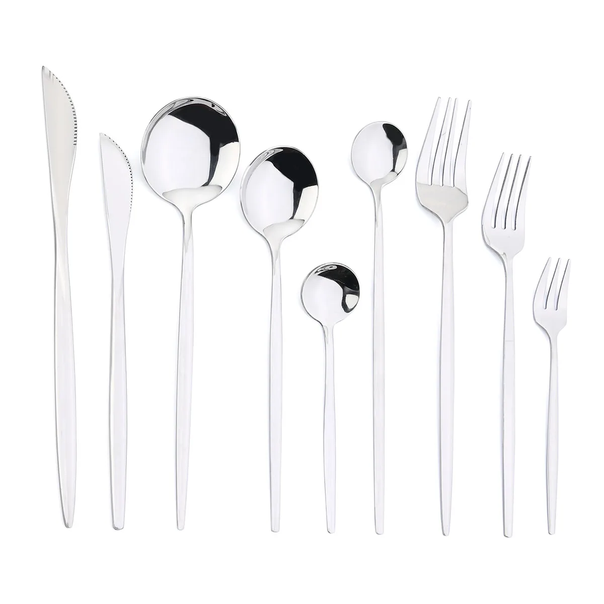 10Pcs-Silver-Cutlery-Set-Kitchen-Dinnerware-Set-Restaurant-Flatware ...