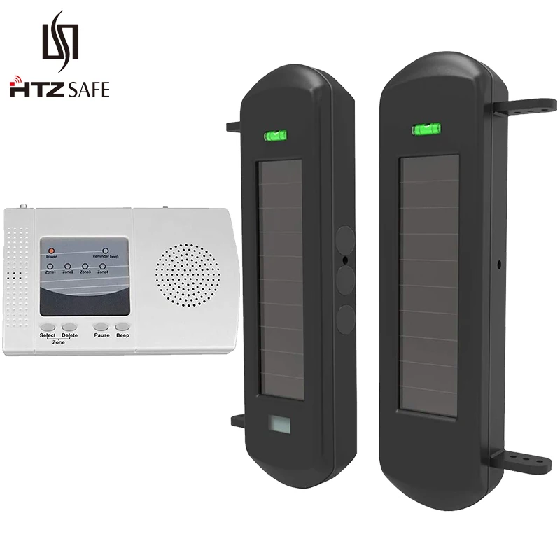 HTZSAFE Solar Beam Sensor Driveway Alarm System-800 Meters Wireless ...