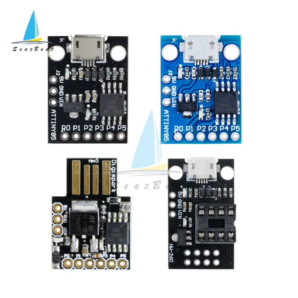 ATTINY-Blue-Black-TINY85-Digispark-Kickstarter-Micro-Development-Board ...