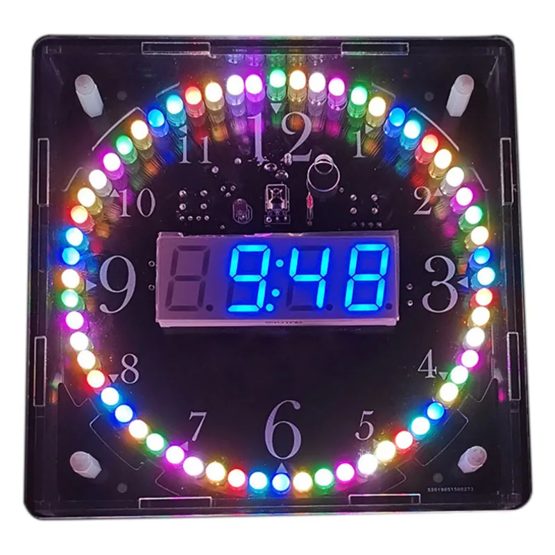 Diy Electronic Kit Led Clock Sodering Project Kit Colorful Led Rgb ...